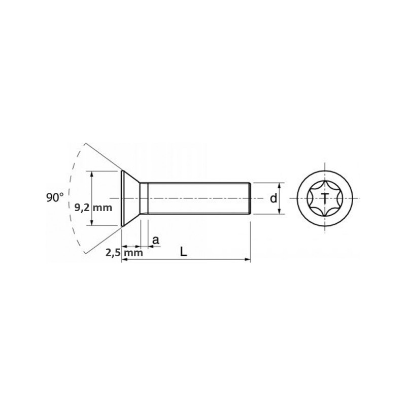 Vis métaux - tête fraisé - torx - ORANGEMARINE - M5