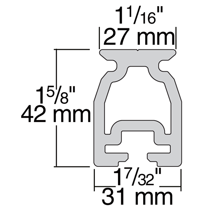 Rail Midrange 27 mm 2.5 m autoporté - HARKEN